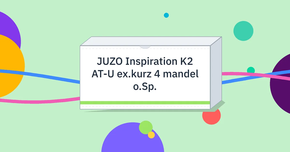Symbolbild: Packung mit der Aufschrift JUZO Inspiration K2 AT-U ex.kurz 4 mandel o.Sp. (PZN 14930168) – Verfügbarkeit und Bezug in Apotheken in Frankfurt am Main