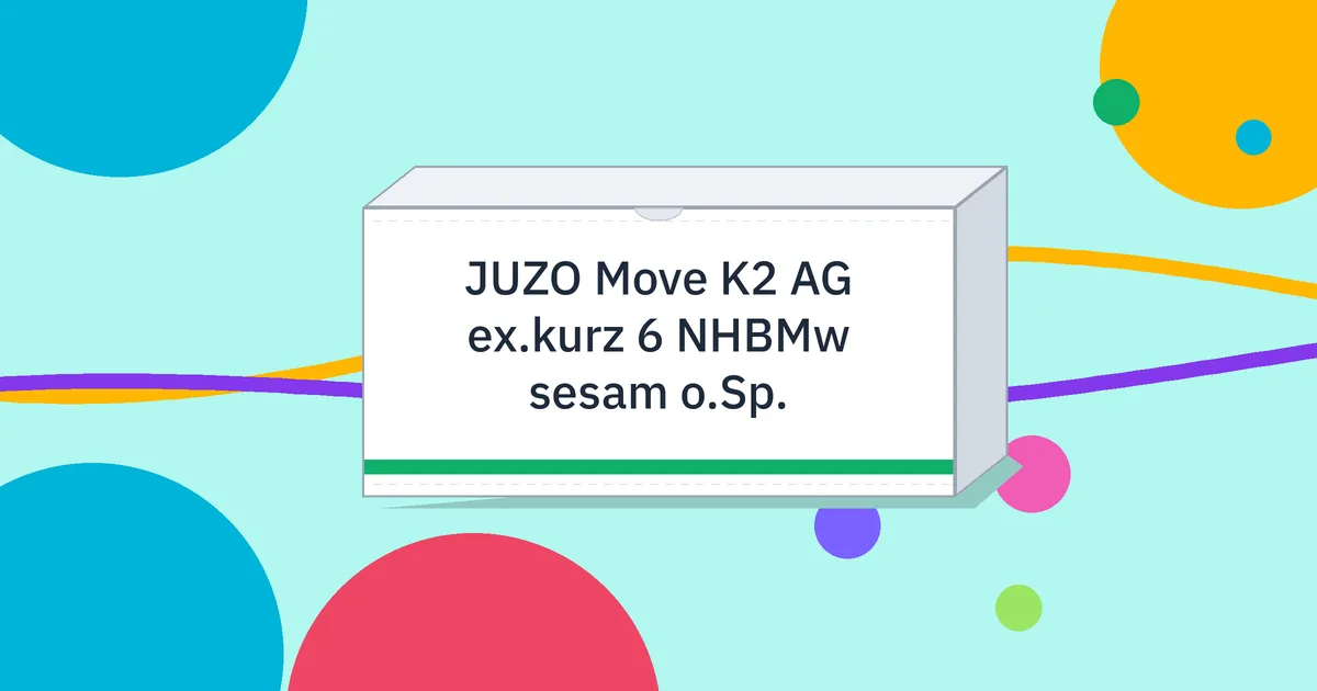 Symbolbild: Packung mit der Aufschrift JUZO Move K2 AG ex.kurz 6 NHBMw sesam o.Sp. (PZN 18533501) – Verfügbarkeit und Bezug in Apotheken in Frankfurt am Main