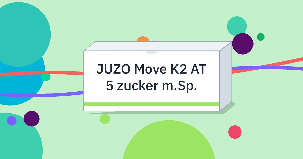 Symbolbild: Packung mit der Aufschrift JUZO Move K2 AT 5 zucker m.Sp. (PZN 20667485) – Verfügbarkeit und Bezug in Apotheken in Frankfurt am Main
