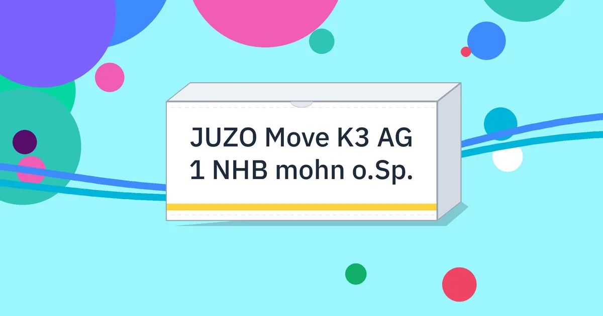 Symbolbild: Packung mit der Aufschrift JUZO Move K3 AG 1 NHB mohn o.Sp. (PZN 18589051) – Verfügbarkeit und Bezug in Apotheken in Frankfurt am Main