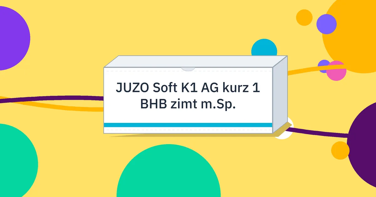 Symbolbild: Packung mit der Aufschrift JUZO Soft K1 AG kurz 1 BHB zimt m.Sp. (PZN 14822042) – Verfügbarkeit und Bezug in Apotheken in Frankfurt am Main