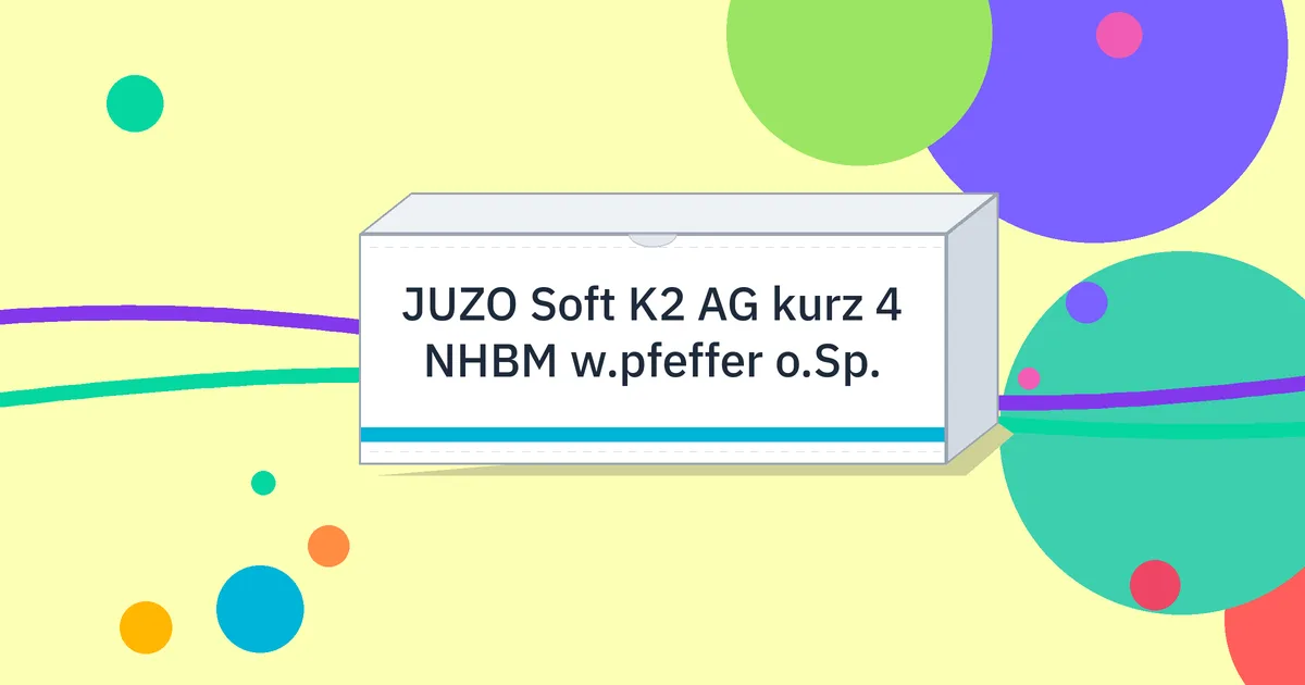 Symbolbild: Packung mit der Aufschrift JUZO Soft K2 AG kurz 4 NHBM w.pfeffer o.Sp. (PZN 15020540) – Verfügbarkeit und Bezug in Apotheken in Frankfurt am Main