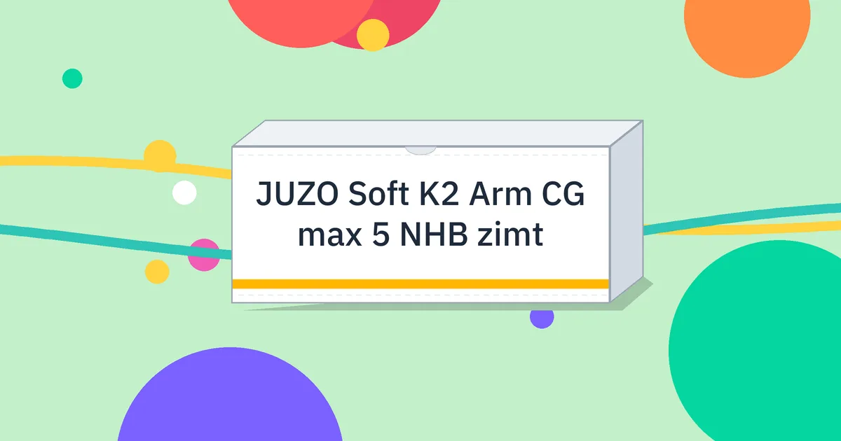 Symbolbild: Packung mit der Aufschrift JUZO Soft K2 Arm CG max 5 NHB zimt (PZN 15512591) – Verfügbarkeit und Bezug in Apotheken in Frankfurt am Main