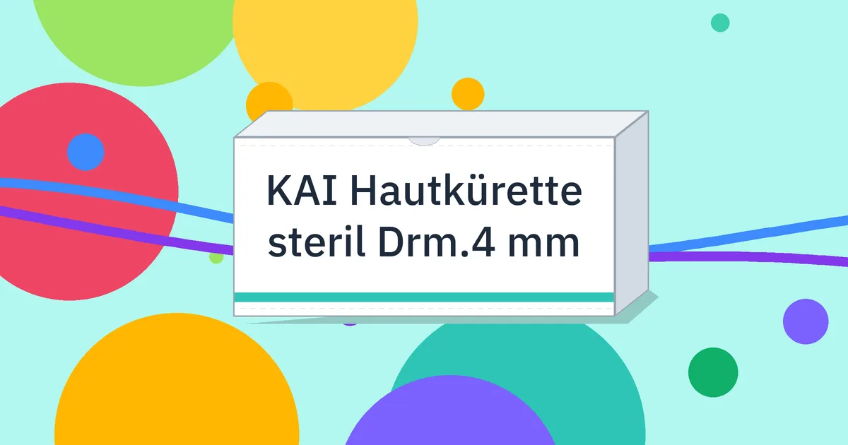 Symbolbild: Packung mit der Aufschrift KAI Hautkürette steril Drm.4 mm (PZN 16507020) – Verfügbarkeit und Bezug in Apotheken in Frankfurt am Main