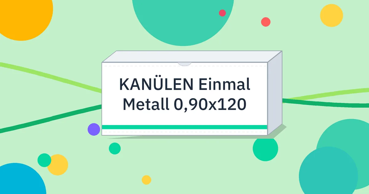 Symbolbild: Packung mit der Aufschrift KANÜLEN Einmal Metall 0,90x120 (PZN 01964898) – Verfügbarkeit und Bezug in Apotheken in Frankfurt am Main