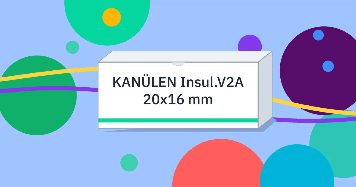 Symbolbild: Packung mit der Aufschrift KANÜLEN Insul.V2A 20x16 mm (PZN 01728761) – Verfügbarkeit und Bezug in Apotheken in Frankfurt am Main