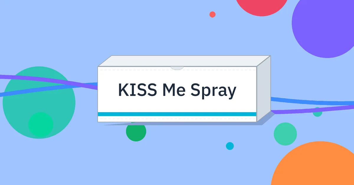 Symbolbild: Packung mit der Aufschrift KISS Me Spray (PZN 10117944) – Verfügbarkeit und Bezug in Apotheken in Frankfurt am Main