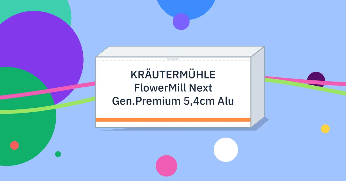 Symbolbild: Packung mit der Aufschrift KRÄUTERMÜHLE FlowerMill Next Gen.Premium 5,4cm Alu (PZN 19457914) – Verfügbarkeit und Bezug in Apotheken in Frankfurt am Main