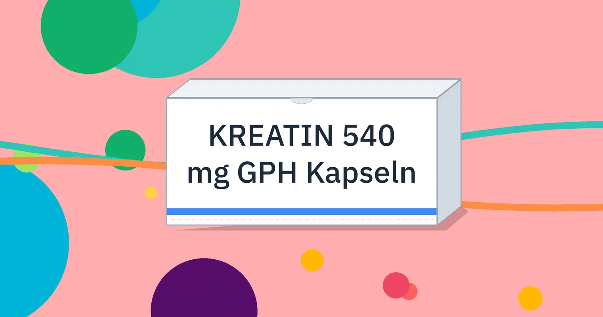 Symbolbild: Packung mit der Aufschrift KREATIN 540 mg GPH Kapseln (PZN 09324282) – Verfügbarkeit und Bezug in Apotheken in Frankfurt am Main