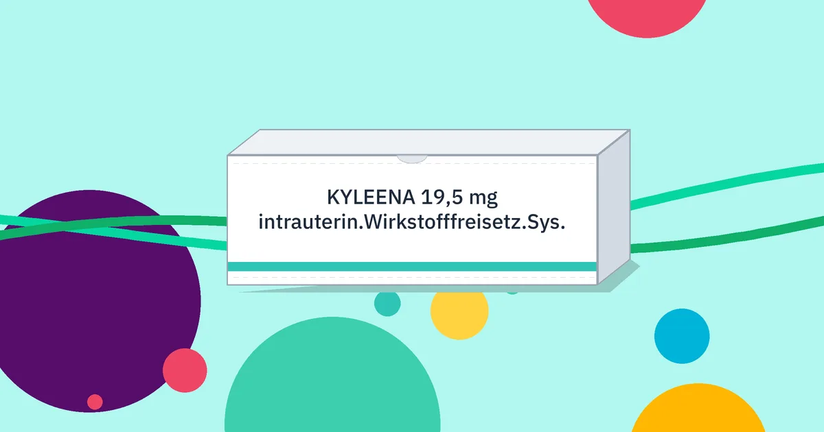Symbolbild: Packung mit der Aufschrift KYLEENA 19,5 mg intrauterin.Wirkstofffreisetz.Sys. (PZN 16388822) – Verfügbarkeit und Bezug in Apotheken in Frankfurt am Main