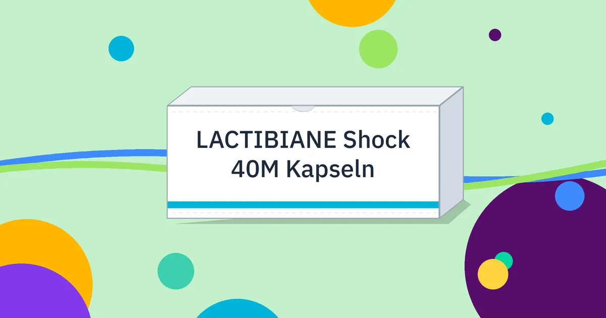 Symbolbild: Packung mit der Aufschrift LACTIBIANE Shock 40M Kapseln (PZN 18834183) – Verfügbarkeit und Bezug in Apotheken in Frankfurt am Main