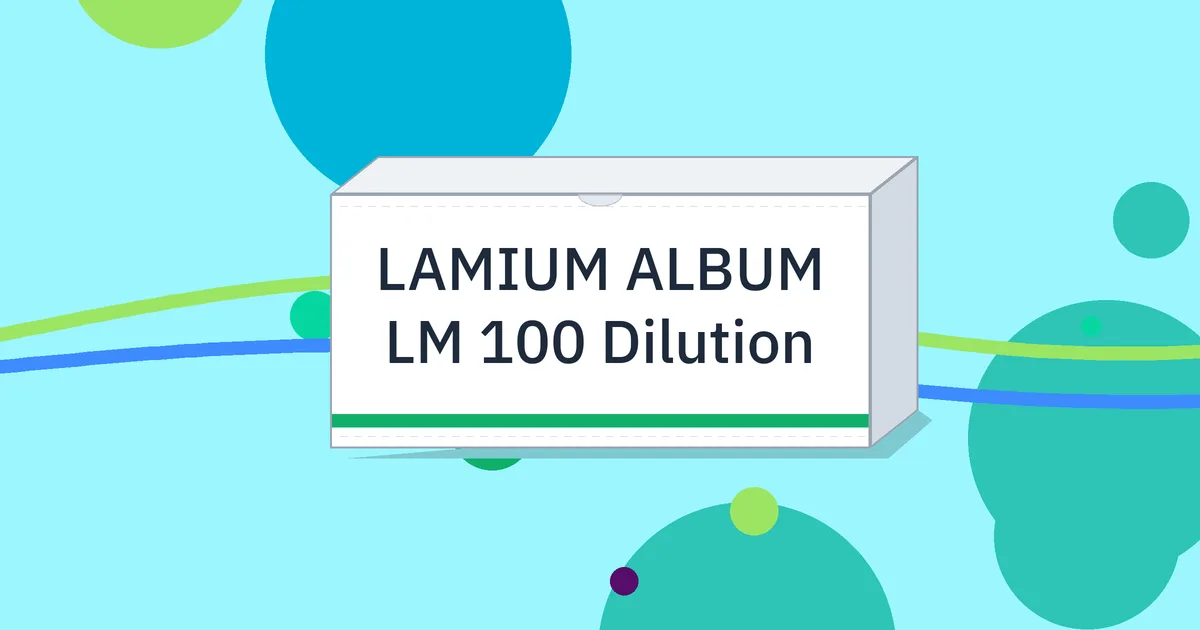 Symbolbild: Packung mit der Aufschrift LAMIUM ALBUM LM 100 Dilution (PZN 13522036) – Verfügbarkeit und Bezug in Apotheken in Frankfurt am Main