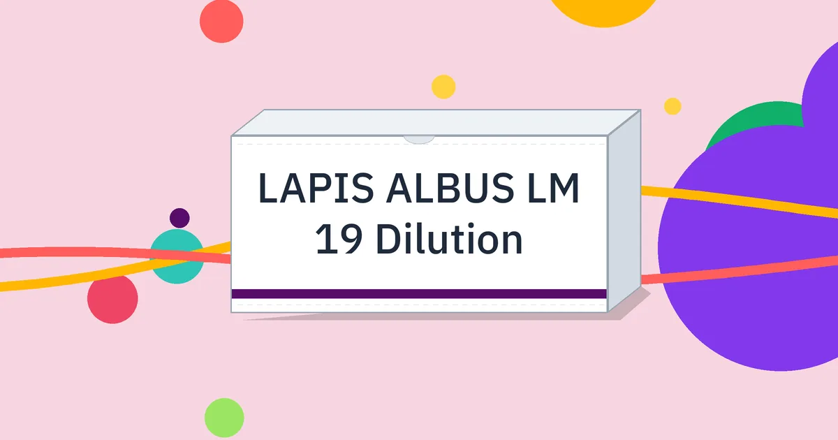 Symbolbild: Packung mit der Aufschrift LAPIS ALBUS LM 19 Dilution (PZN 13523225) – Verfügbarkeit und Bezug in Apotheken in Frankfurt am Main