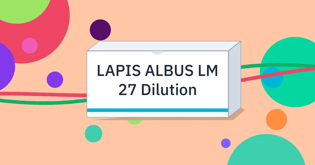 Symbolbild: Packung mit der Aufschrift LAPIS ALBUS LM 27 Dilution (PZN 13523314) – Verfügbarkeit und Bezug in Apotheken in Frankfurt am Main