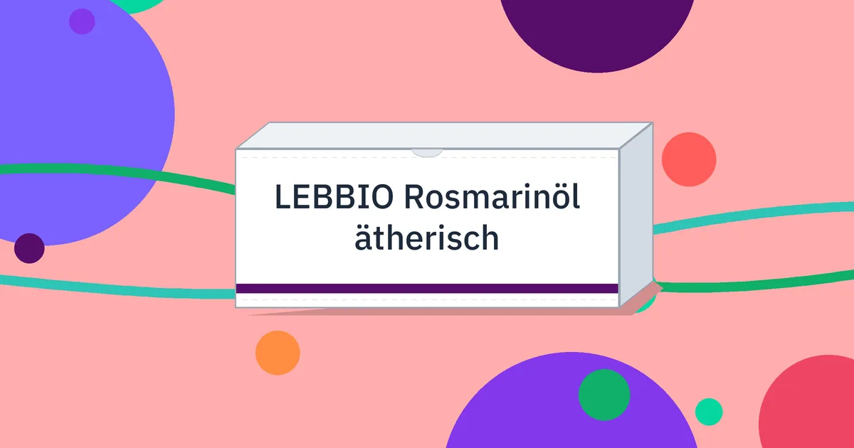 Symbolbild: Packung mit der Aufschrift LEBBIO Rosmarinöl ätherisch (PZN 19413271) – Verfügbarkeit und Bezug in Apotheken in Frankfurt am Main