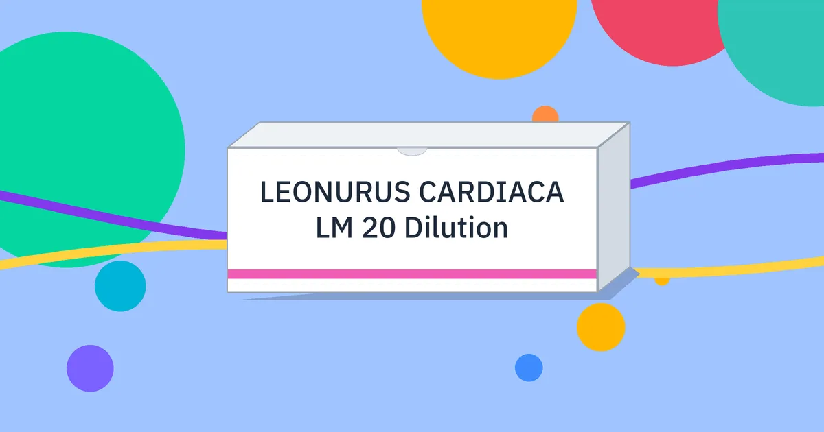 Symbolbild: Packung mit der Aufschrift LEONURUS CARDIACA LM 20 Dilution (PZN 13525997) – Verfügbarkeit und Bezug in Apotheken in Frankfurt am Main