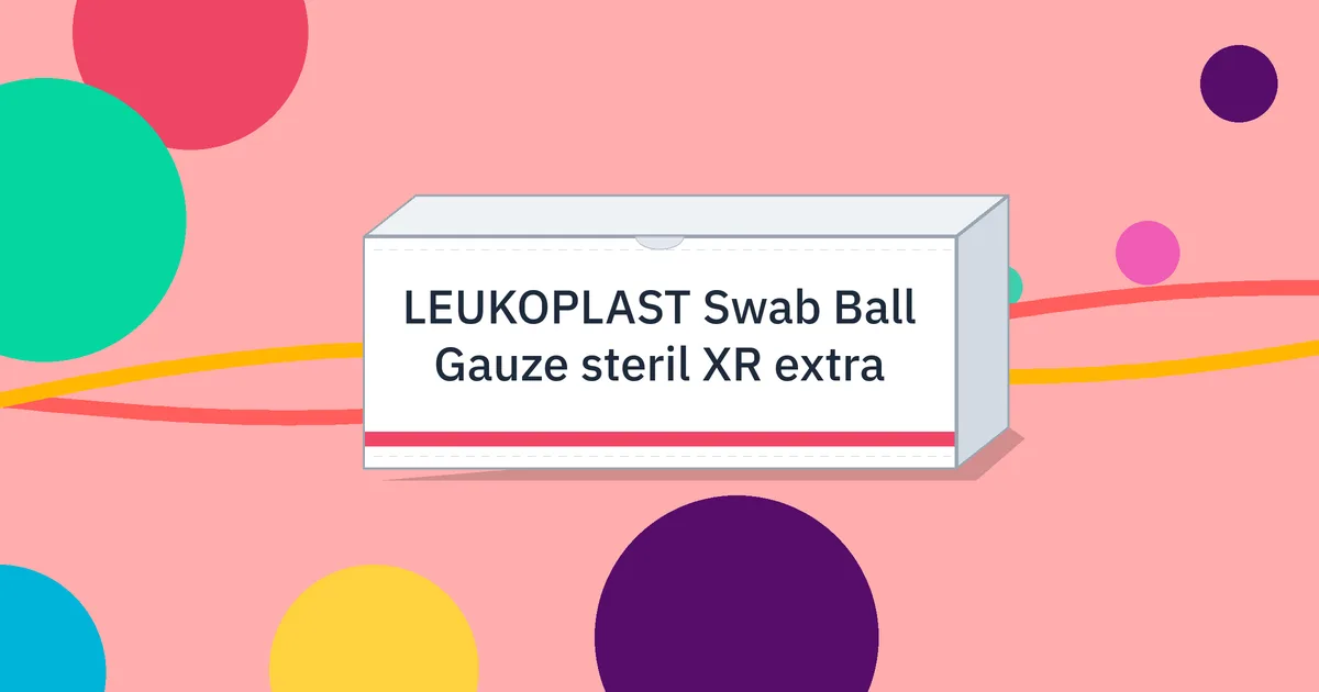 Symbolbild: Packung mit der Aufschrift LEUKOPLAST Swab Ball Gauze steril XR extra (PZN 17208466) – Verfügbarkeit und Bezug in Apotheken in Frankfurt am Main