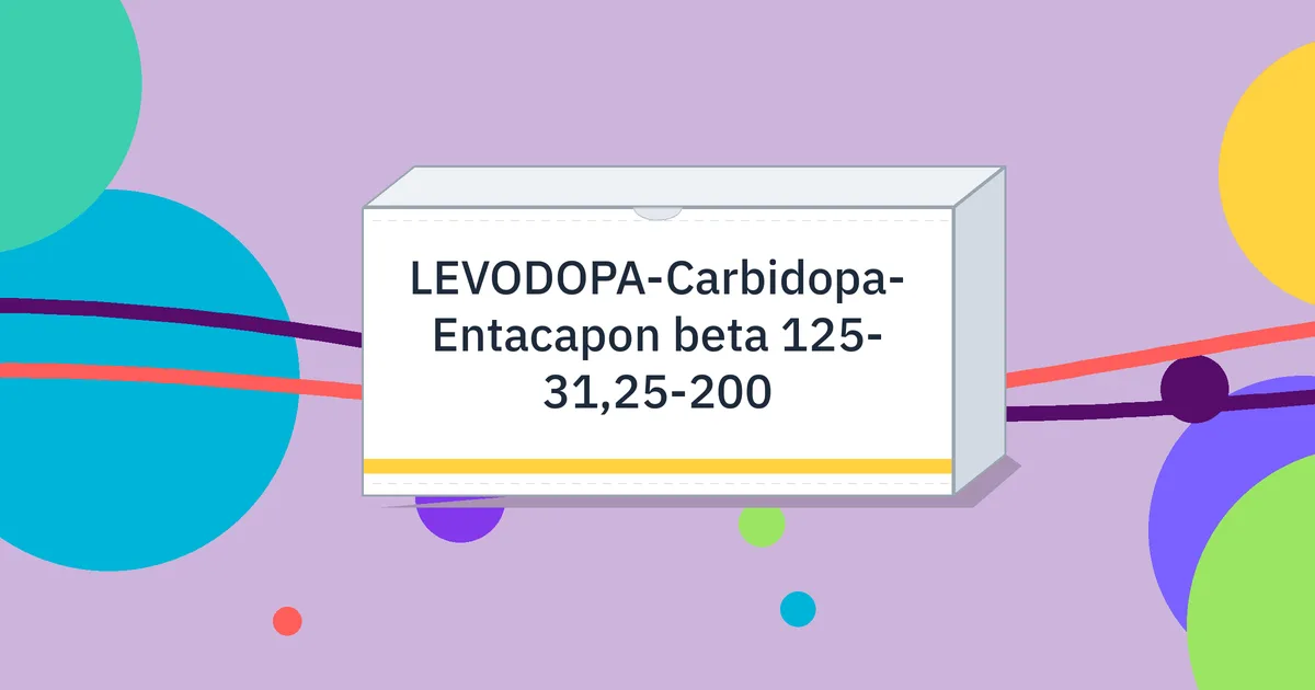 Symbolbild: Packung mit der Aufschrift LEVODOPA-Carbidopa-Entacapon beta 125-31,25-200 (PZN 10324637) – Verfügbarkeit und Bezug in Apotheken in Frankfurt am Main