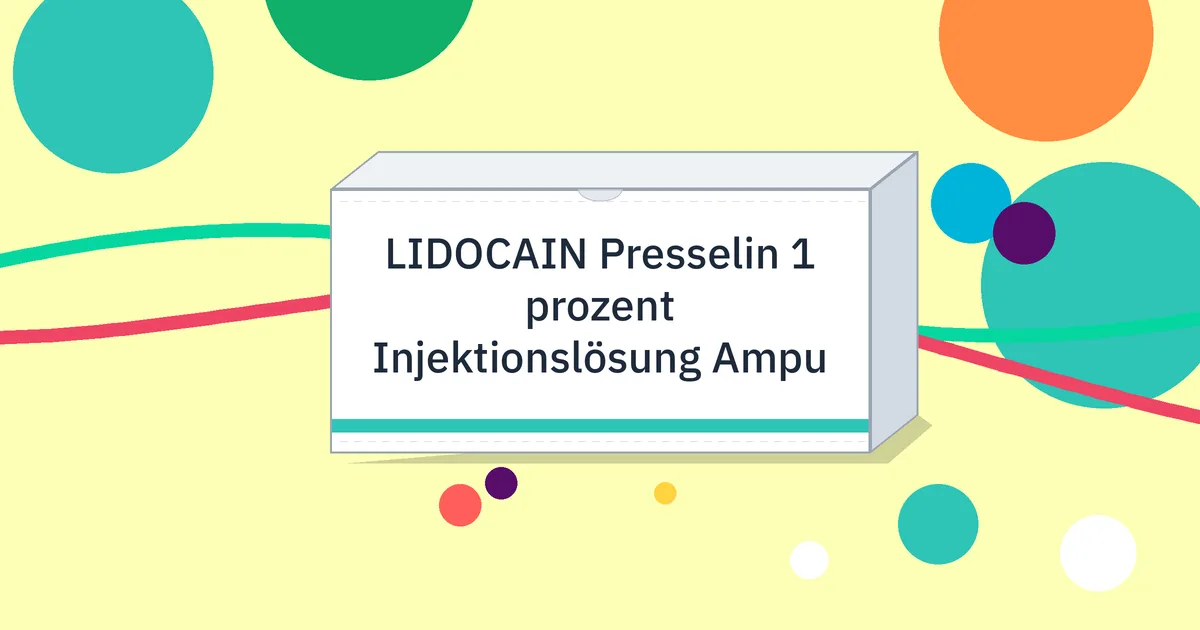 Symbolbild: Packung mit der Aufschrift LIDOCAIN Presselin 1 prozent Injektionslösung Ampu (PZN 06686412) – Verfügbarkeit und Bezug in Apotheken in Frankfurt am Main