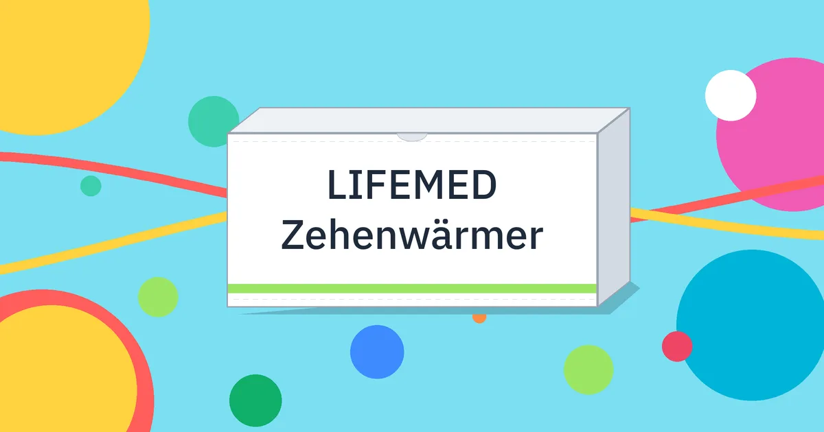 Symbolbild: Packung mit der Aufschrift LIFEMED Zehenwärmer (PZN 19477070) – Verfügbarkeit und Bezug in Apotheken in Frankfurt am Main