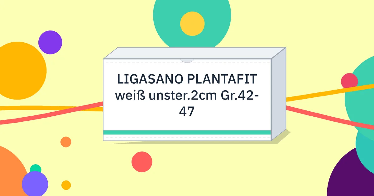 Symbolbild: Packung mit der Aufschrift LIGASANO PLANTAFIT weiß unster.2cm Gr.42-47 (PZN 20346433) – Verfügbarkeit und Bezug in Apotheken in Frankfurt am Main