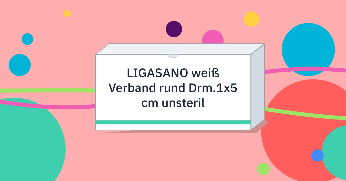 Symbolbild: Packung mit der Aufschrift LIGASANO weiß Verband rund Drm.1x5 cm unsteril (PZN 20172111) – Verfügbarkeit und Bezug in Apotheken in Frankfurt am Main