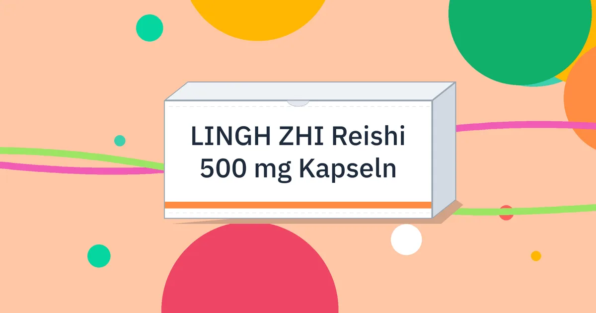 Symbolbild: Packung mit der Aufschrift LINGH ZHI Reishi 500 mg Kapseln (PZN 01049391) – Verfügbarkeit und Bezug in Apotheken in Frankfurt am Main