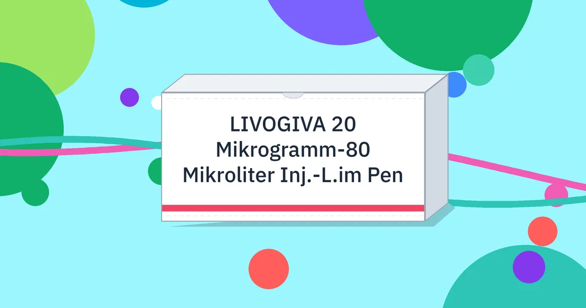 Symbolbild: Packung mit der Aufschrift LIVOGIVA 20 Mikrogramm-80 Mikroliter Inj.-L.im Pen (PZN 18255806) – Verfügbarkeit und Bezug in Apotheken in Frankfurt am Main