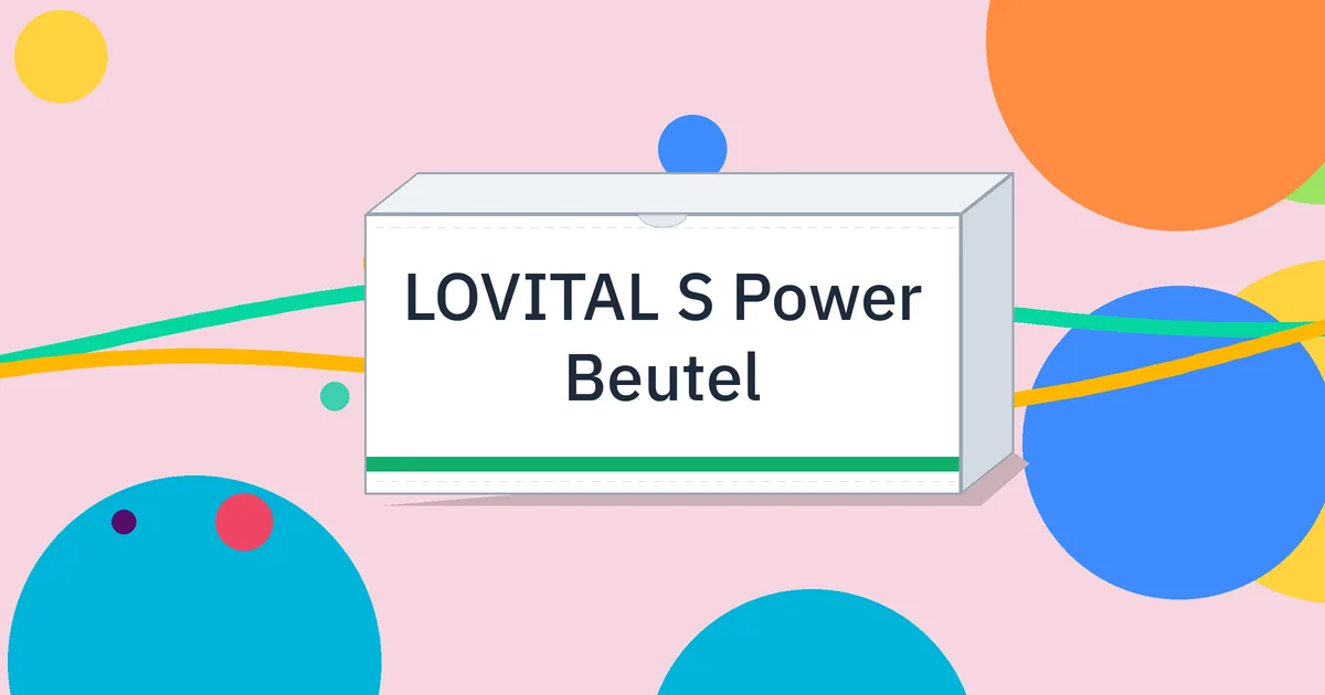 Symbolbild: Packung mit der Aufschrift LOVITAL S Power Beutel (PZN 16139757) – Verfügbarkeit und Bezug in Apotheken in Frankfurt am Main