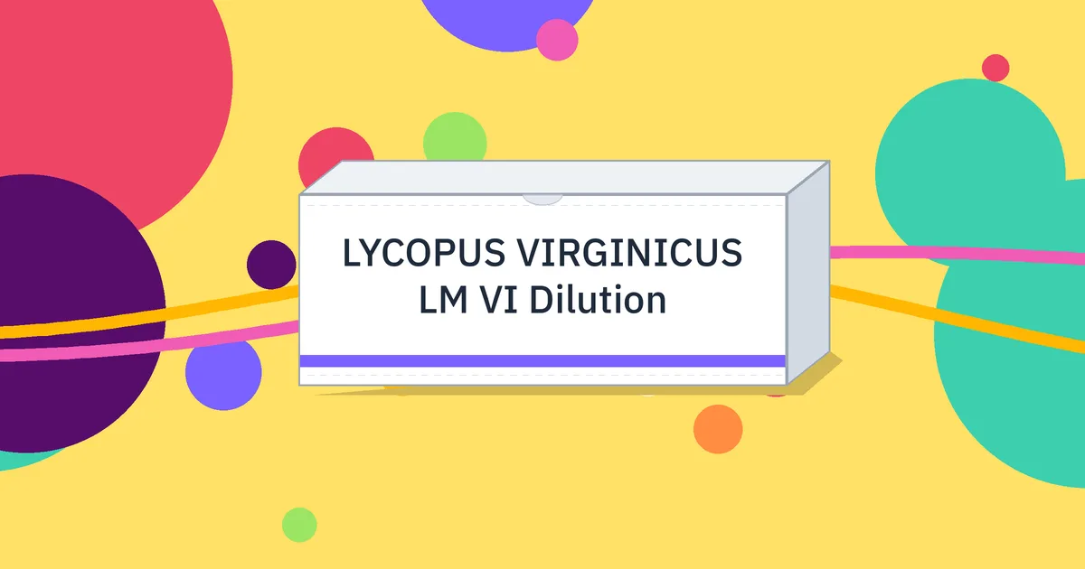 Symbolbild: Packung mit der Aufschrift LYCOPUS VIRGINICUS LM VI Dilution (PZN 04496328) – Verfügbarkeit und Bezug in Apotheken in Frankfurt am Main