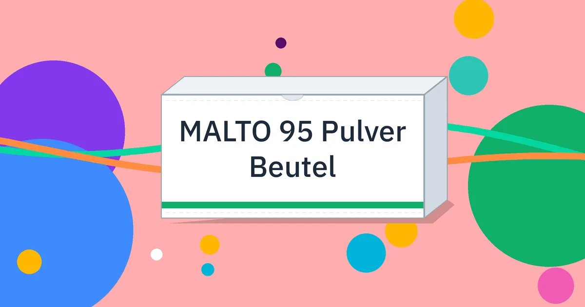 Symbolbild: Packung mit der Aufschrift MALTO 95 Pulver Beutel (PZN 10533766) – Verfügbarkeit und Bezug in Apotheken in Frankfurt am Main