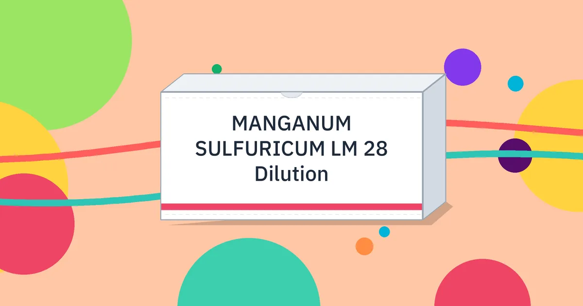 Symbolbild: Packung mit der Aufschrift MANGANUM SULFURICUM LM 28 Dilution (PZN 12946219) – Verfügbarkeit und Bezug in Apotheken in Frankfurt am Main