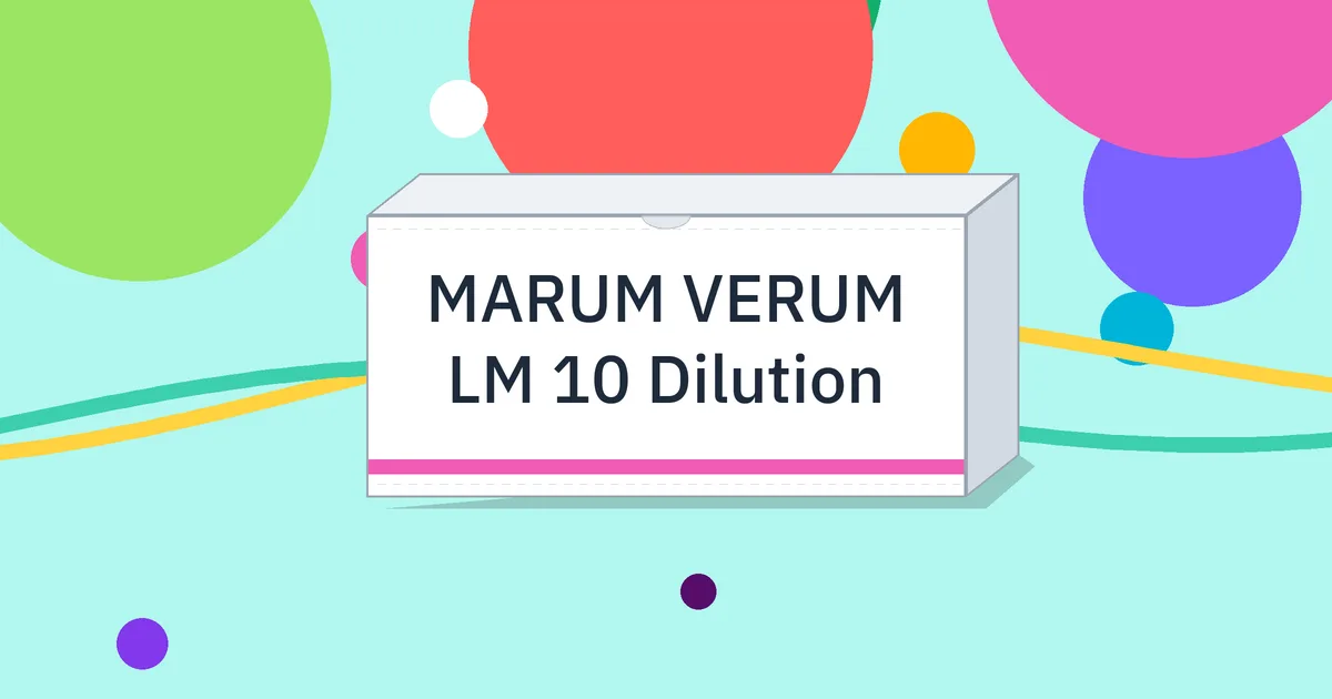Symbolbild: Packung mit der Aufschrift MARUM VERUM LM 10 Dilution (PZN 12946478) – Verfügbarkeit und Bezug in Apotheken in Frankfurt am Main