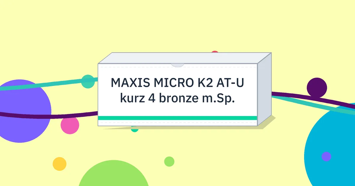 Symbolbild: Packung mit der Aufschrift MAXIS MICRO K2 AT-U kurz 4 bronze m.Sp. (PZN 17673335) – Verfügbarkeit und Bezug in Apotheken in Frankfurt am Main