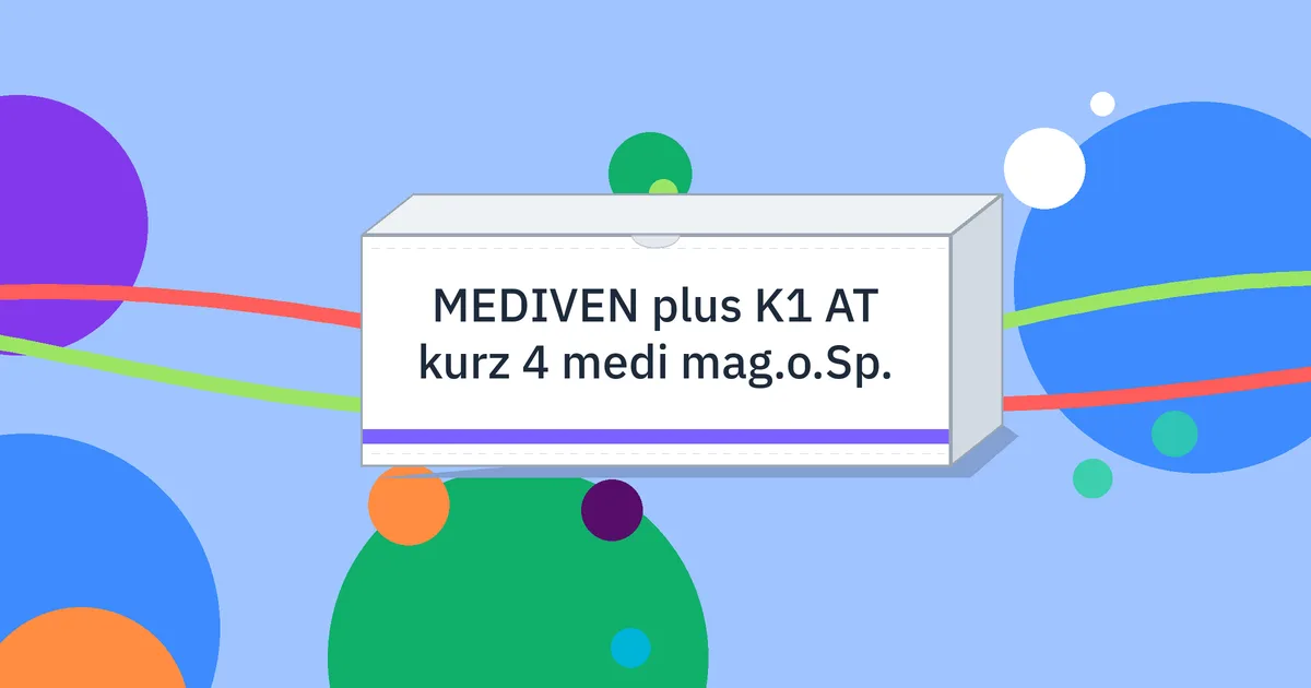 Symbolbild: Packung mit der Aufschrift MEDIVEN plus K1 AT kurz 4 medi mag.o.Sp. (PZN 15026790) – Verfügbarkeit und Bezug in Apotheken in Frankfurt am Main
