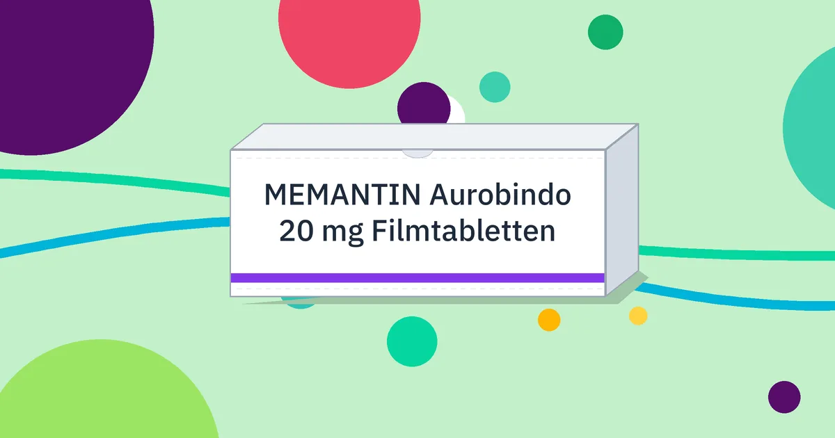 Symbolbild: Packung mit der Aufschrift MEMANTIN Aurobindo 20 mg Filmtabletten (PZN 17146044) – Verfügbarkeit und Bezug in Apotheken in Frankfurt am Main
