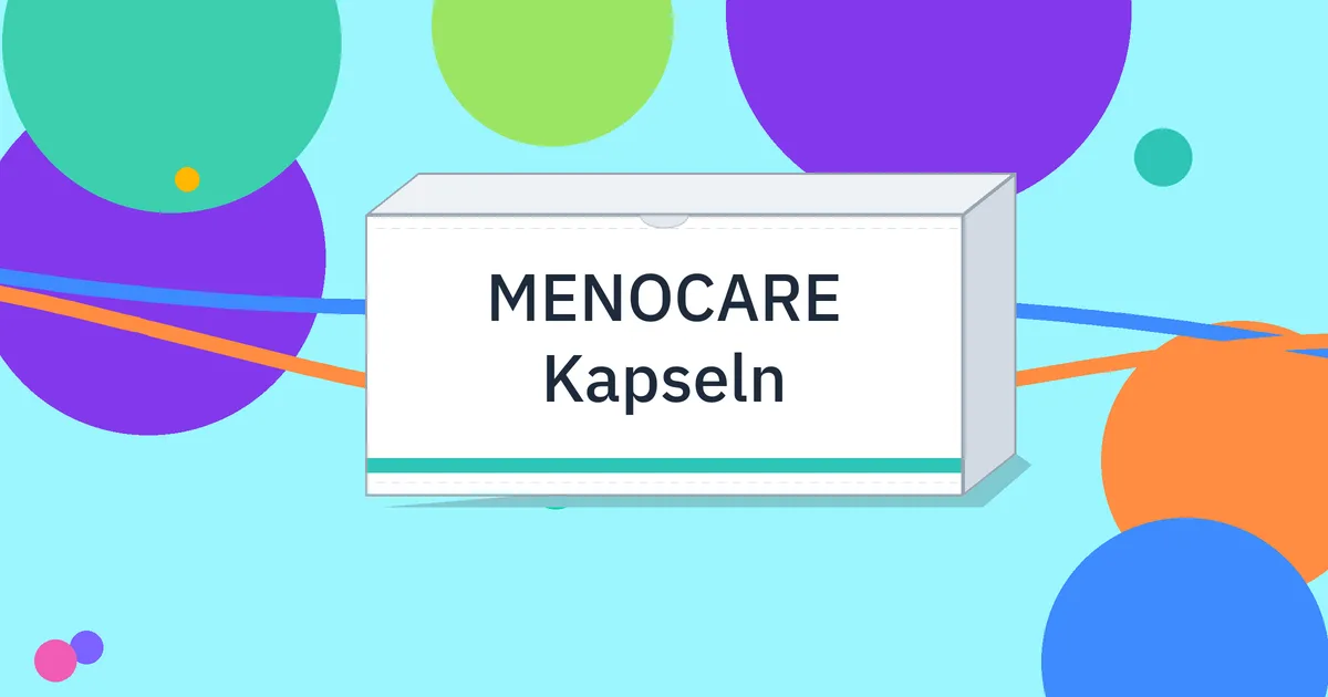 Symbolbild: Packung mit der Aufschrift MENOCARE Kapseln (PZN 16699189) – Verfügbarkeit und Bezug in Apotheken in Frankfurt am Main