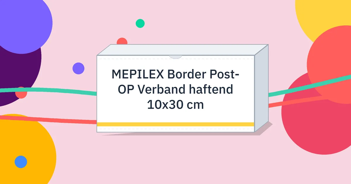Symbolbild: Packung mit der Aufschrift MEPILEX Border Post-OP Verband haftend 10x30 cm (PZN 17909217) – Verfügbarkeit und Bezug in Apotheken in Frankfurt am Main