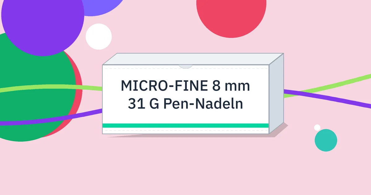 Symbolbild: Packung mit der Aufschrift MICRO-FINE 8 mm 31 G Pen-Nadeln (PZN 20869450) – Verfügbarkeit und Bezug in Apotheken in Frankfurt am Main