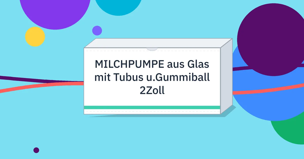 Symbolbild: Packung mit der Aufschrift MILCHPUMPE aus Glas mit Tubus u.Gummiball 2Zoll (PZN 01732745) – Verfügbarkeit und Bezug in Apotheken in Frankfurt am Main