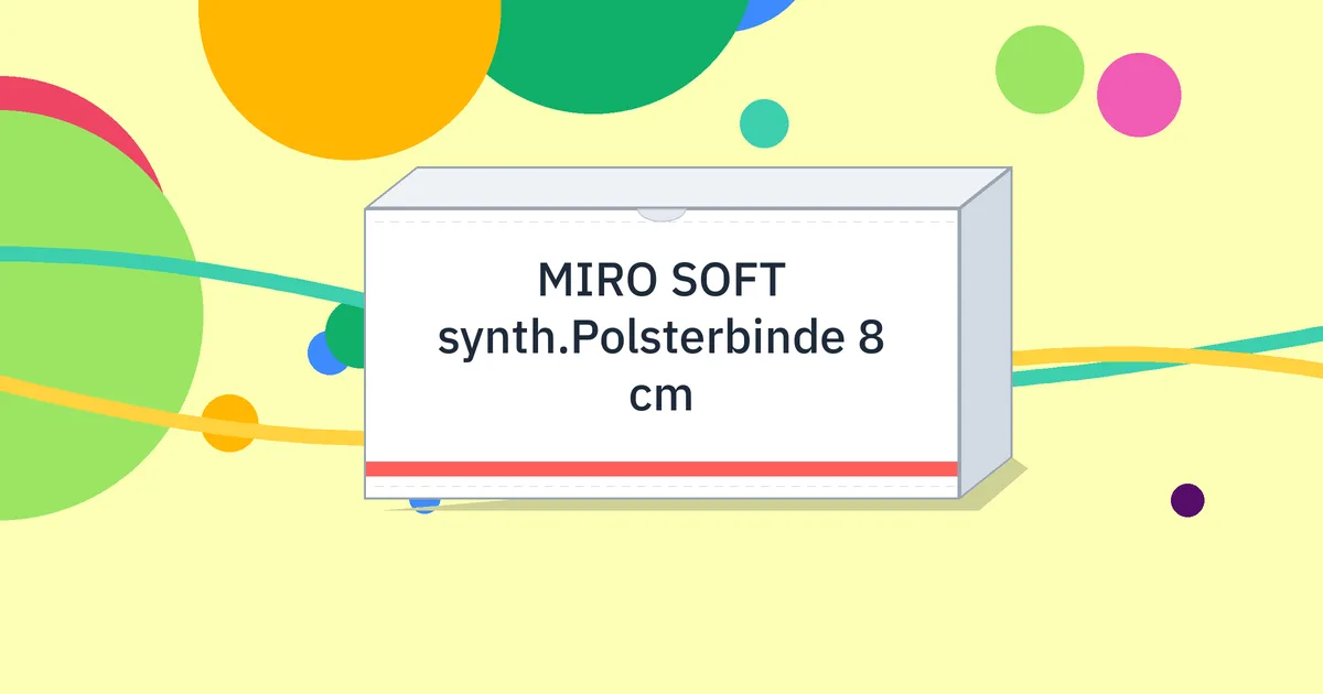 Symbolbild: Packung mit der Aufschrift MIRO SOFT synth.Polsterbinde 8 cm (PZN 02849432) – Verfügbarkeit und Bezug in Apotheken in Frankfurt am Main