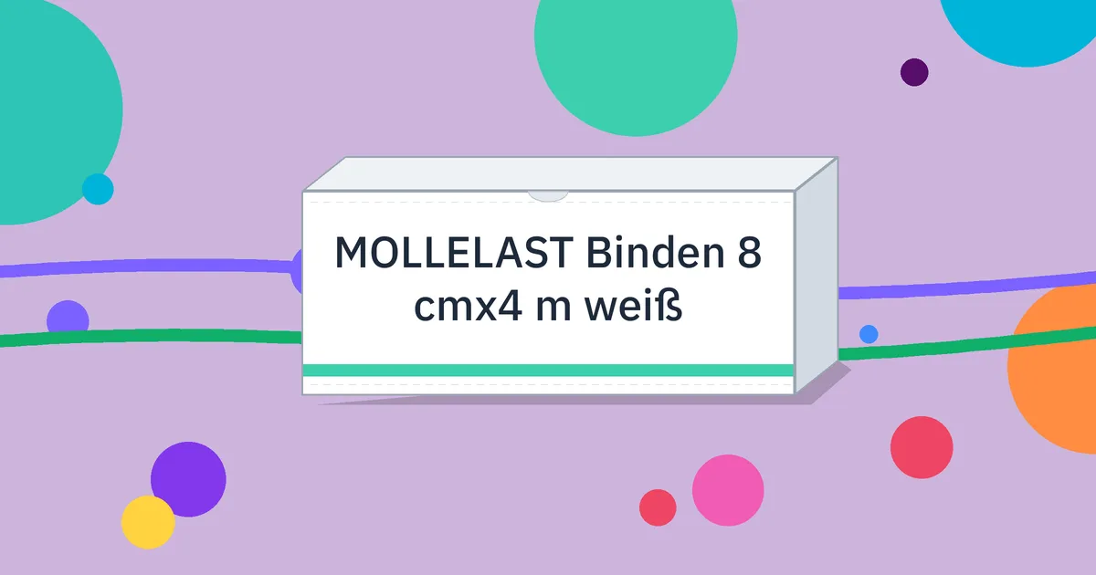 Symbolbild: Packung mit der Aufschrift MOLLELAST Binden 8 cmx4 m weiß (PZN 14173247) – Verfügbarkeit und Bezug in Apotheken in Frankfurt am Main