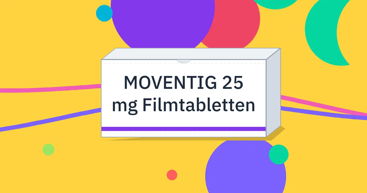 Symbolbild: Packung mit der Aufschrift MOVENTIG 25 mg Filmtabletten (PZN 13332755) – Verfügbarkeit und Bezug in Apotheken in Frankfurt am Main
