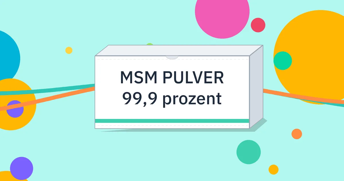 Symbolbild: Packung mit der Aufschrift MSM PULVER 99,9 prozent (PZN 10230913) – Verfügbarkeit und Bezug in Apotheken in Frankfurt am Main