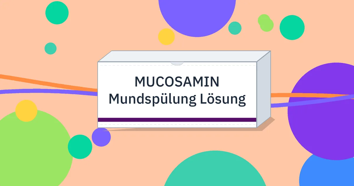 Symbolbild: Packung mit der Aufschrift MUCOSAMIN Mundspülung Lösung (PZN 17878209) – Verfügbarkeit und Bezug in Apotheken in Frankfurt am Main