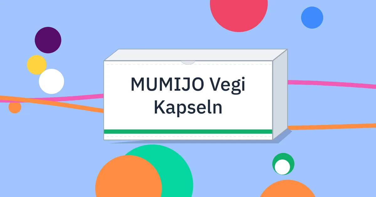 Symbolbild: Packung mit der Aufschrift MUMIJO Vegi Kapseln (PZN 04864358) – Verfügbarkeit und Bezug in Apotheken in Frankfurt am Main