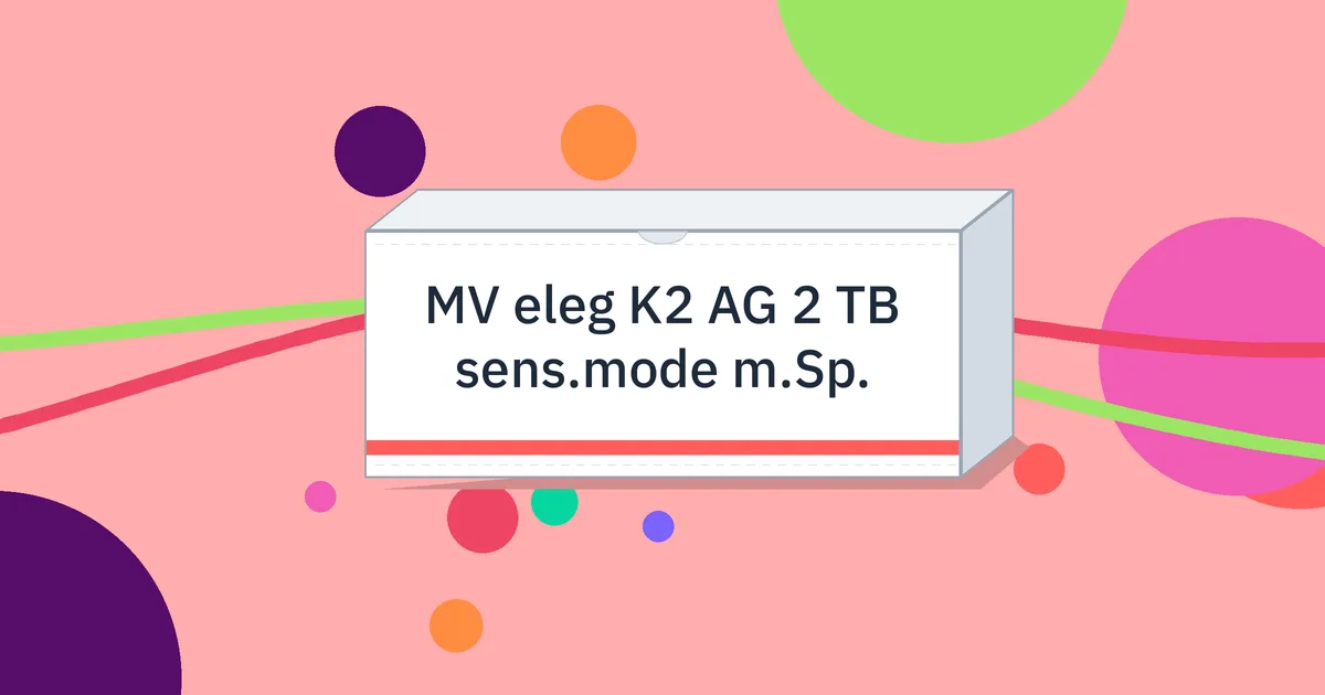 Symbolbild: Packung mit der Aufschrift MV eleg K2 AG 2 TB sens.mode m.Sp. (PZN 09867410) – Verfügbarkeit und Bezug in Apotheken in Frankfurt am Main