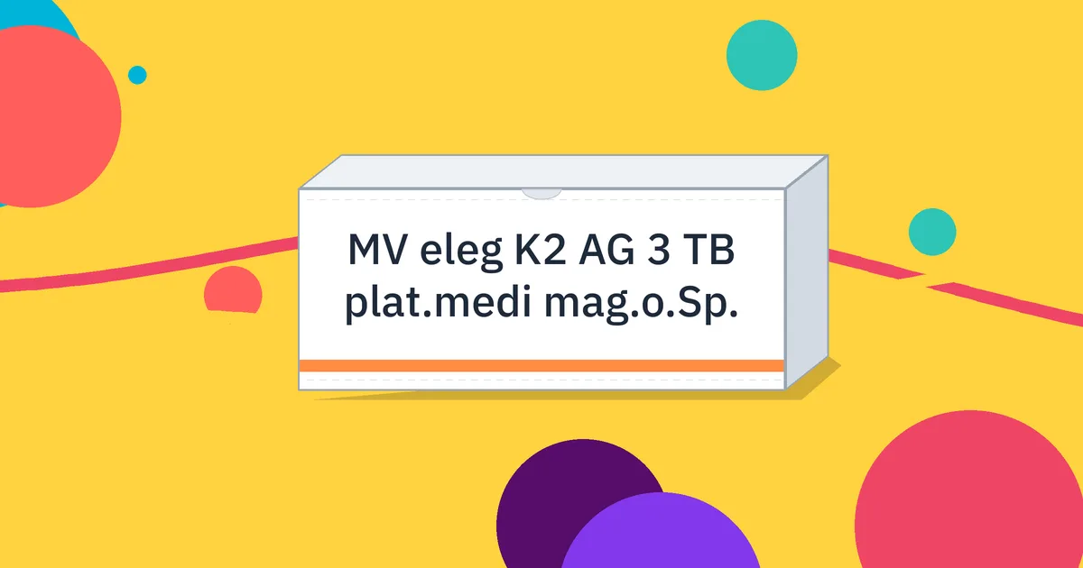 Symbolbild: Packung mit der Aufschrift MV eleg K2 AG 3 TB plat.medi mag.o.Sp. (PZN 14639208) – Verfügbarkeit und Bezug in Apotheken in Frankfurt am Main