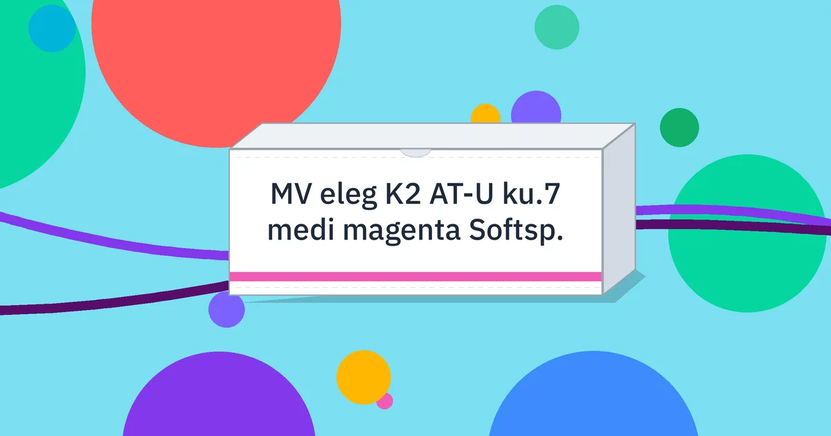 Symbolbild: Packung mit der Aufschrift MV eleg K2 AT-U ku.7 medi magenta Softsp. (PZN 15291925) – Verfügbarkeit und Bezug in Apotheken in Frankfurt am Main