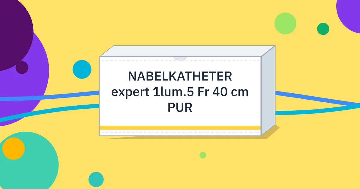 Symbolbild: Packung mit der Aufschrift NABELKATHETER expert 1lum.5 Fr 40 cm PUR (PZN 13711984) – Verfügbarkeit und Bezug in Apotheken in Frankfurt am Main